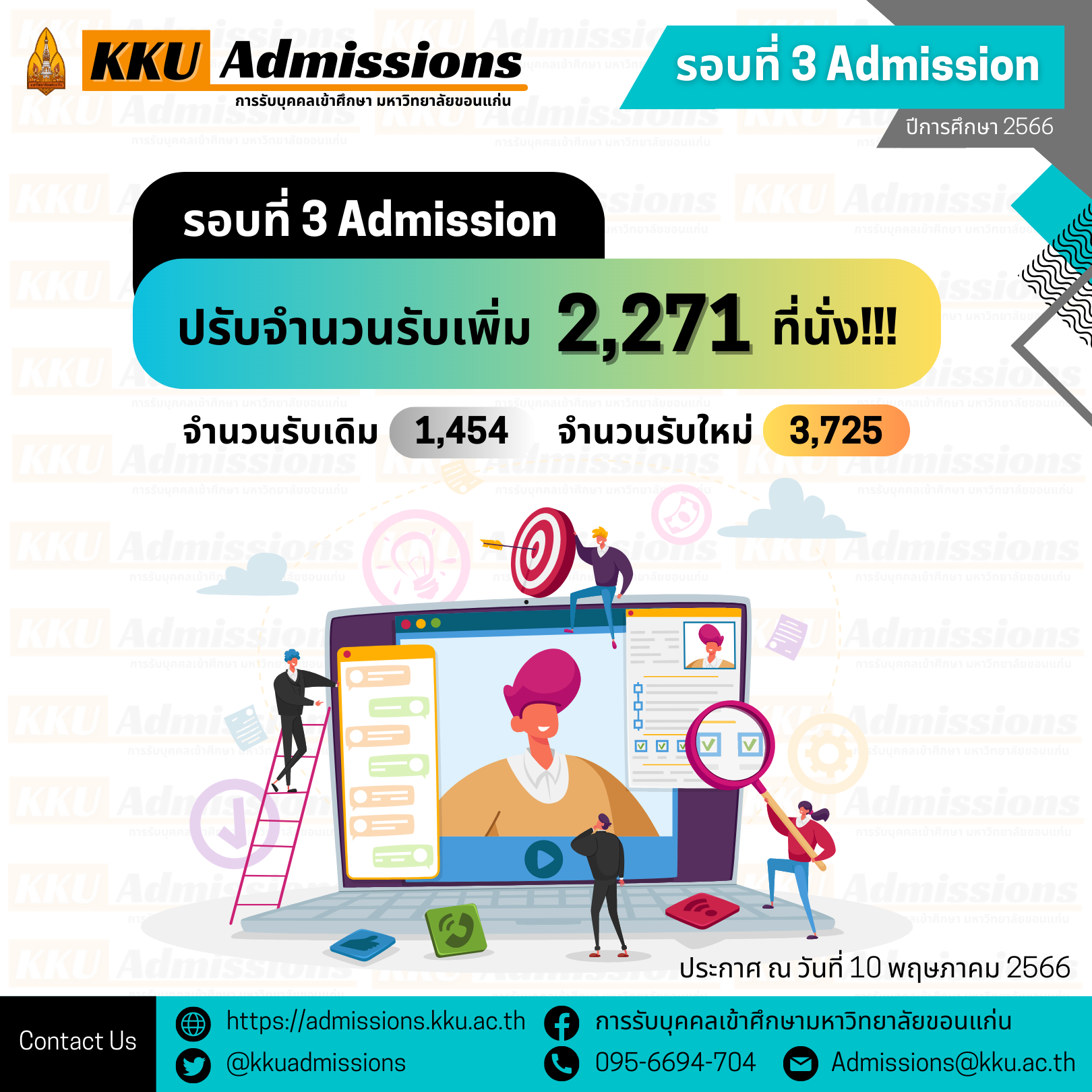 รอบที่ 3 Admission ปรับจำนวนรับเพิ่ม 2,271 ที่นั่ง – KKU Admissions